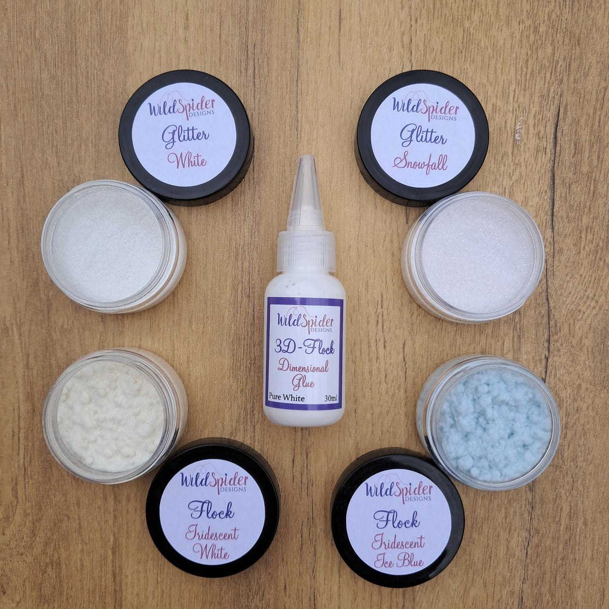 3D-Flock Dimensional Glue, Flock and Glitter Set – Wild Spider Designs