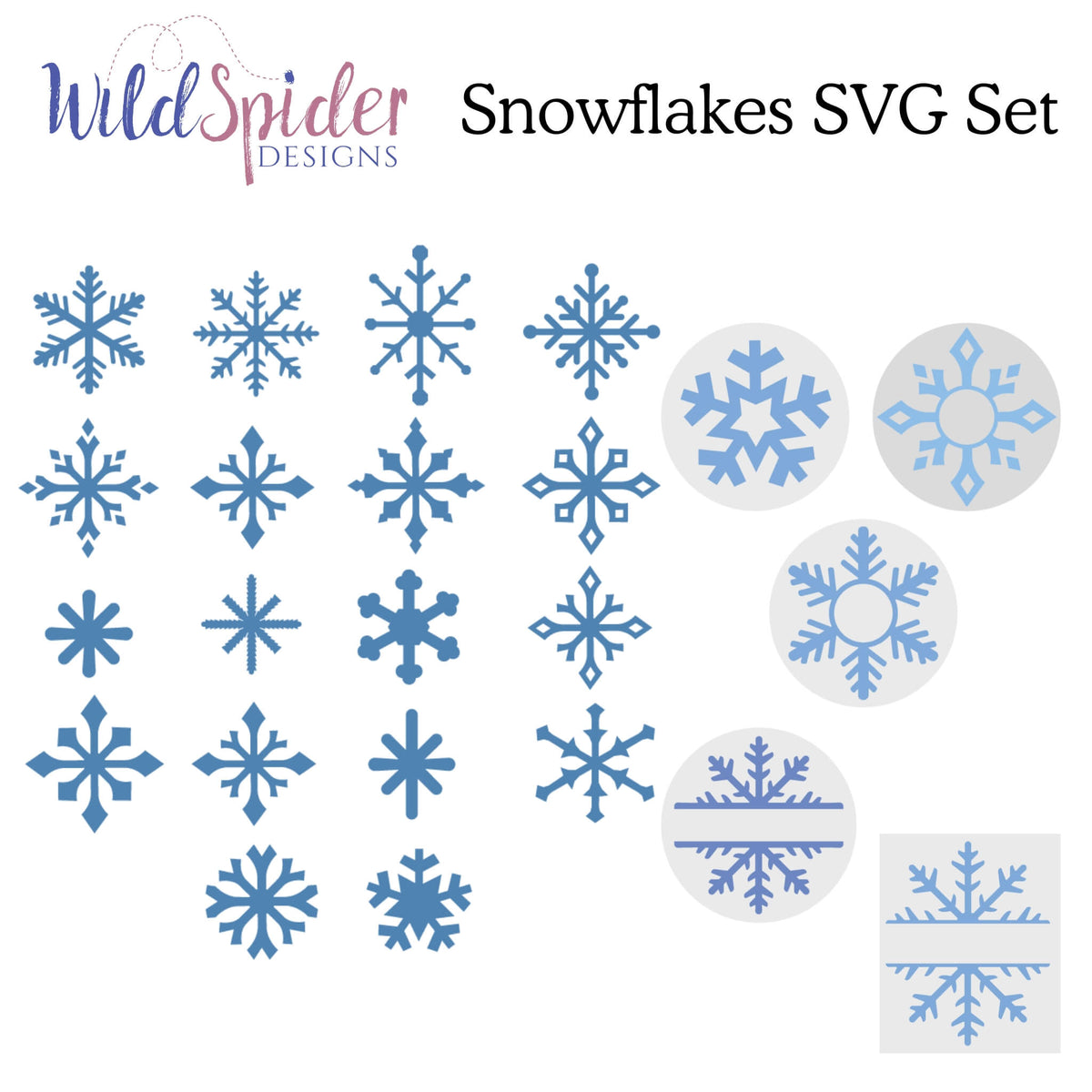 Snowflakes SVG / Cutting File Set – Wild Spider Designs